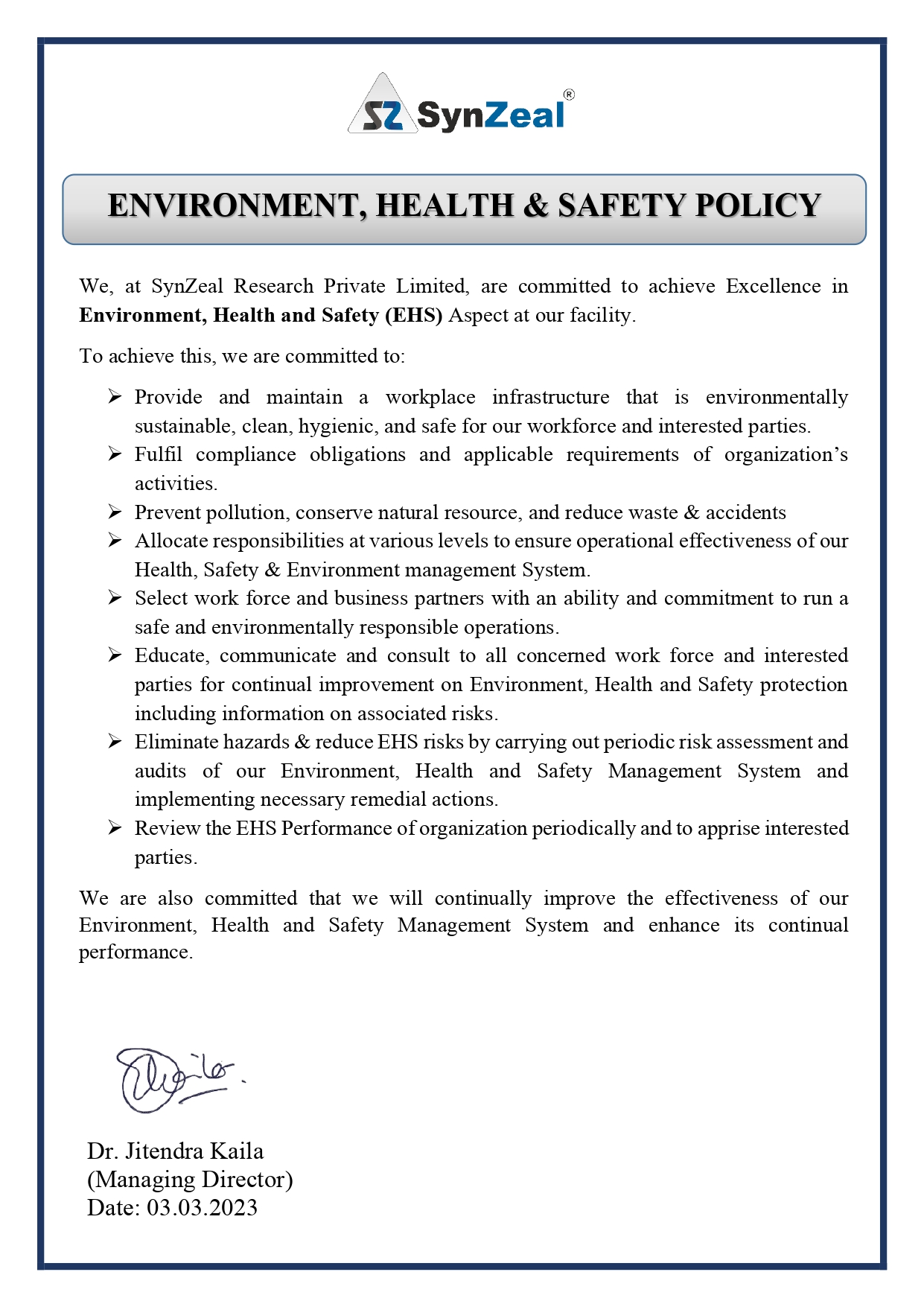 EHS-policy | SynZeal